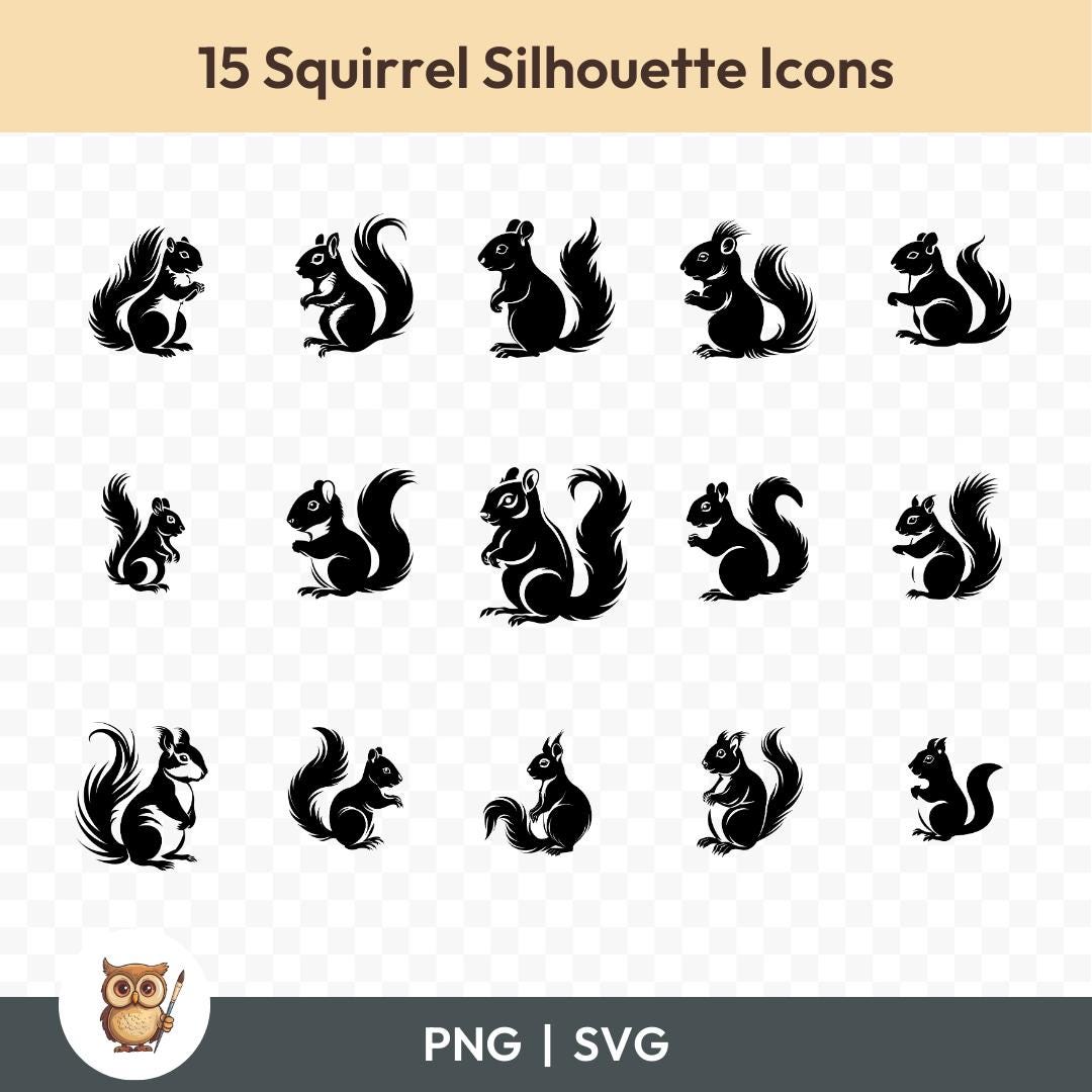 Cute Squirrel SVG Bundle, Squirrels Clipart, 15 Squirrel Cut Files for ...
