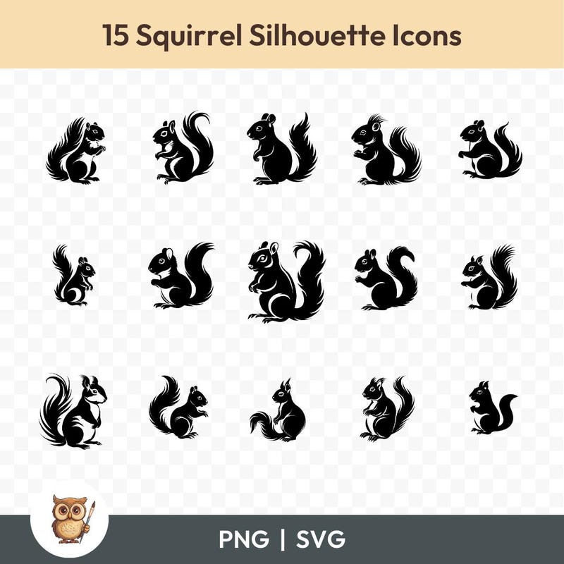 Squirrel Svg - Etsy
