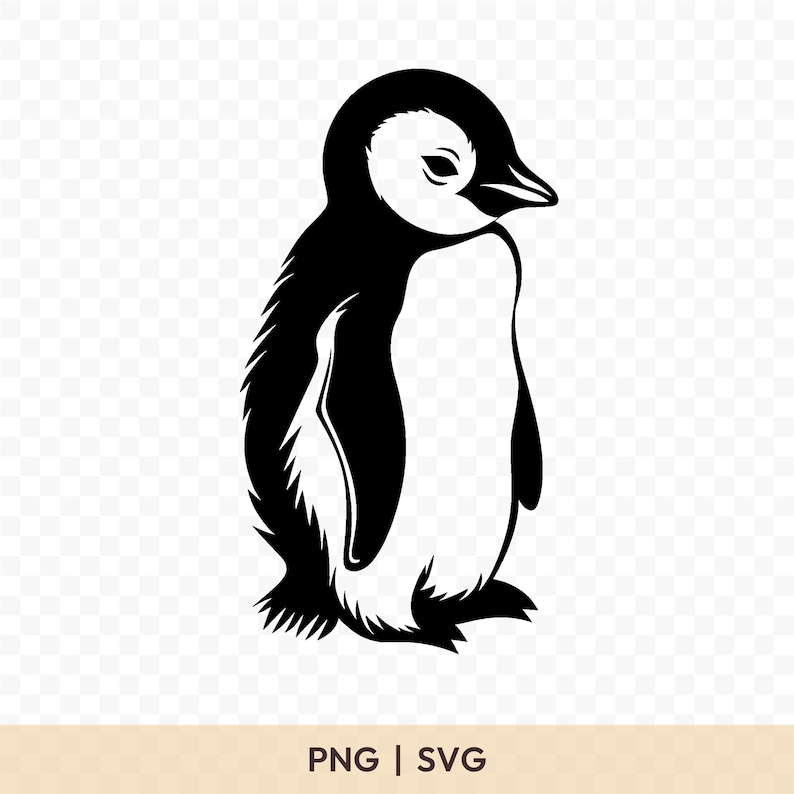 Baby Penguin SVG: Cut File for Cricut, Silhouette, Digital Download ...