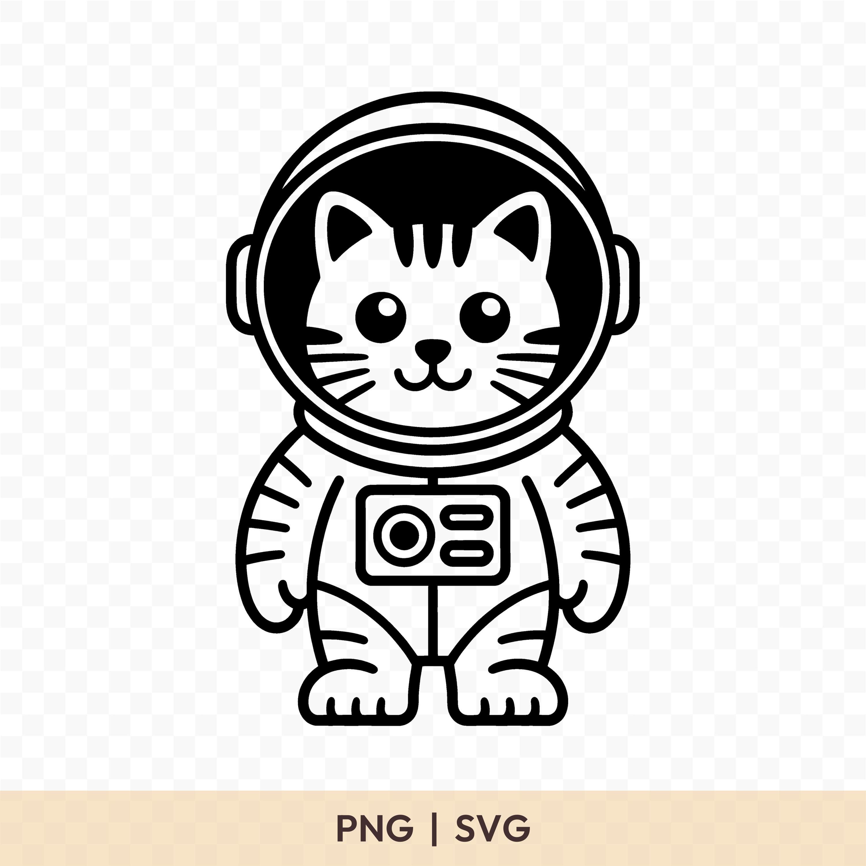 Astronaut Cat SVG: Astronaut Cat Cut File, Astronaut Cat PNG, Astronaut ...