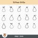 Simple Pear SVG Bundle, Pear Clipart, 15 Pear Outline Cut Files for ...
