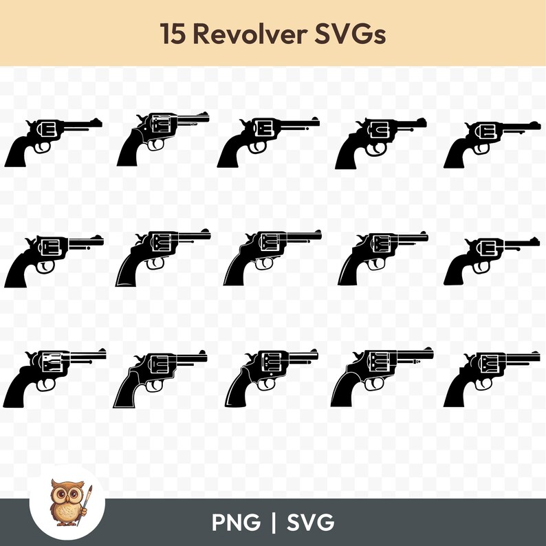 Revolver SVG Bundle, Revolver Clipart, 15 Revolver Cut Files für Cricut ...