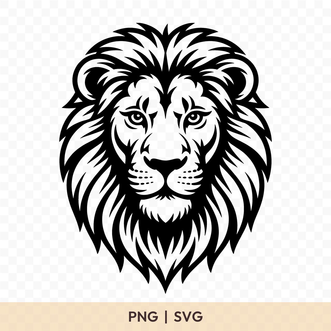 Lion Head SVG: Lion Head Cut File, Lion Head PNG, Lion Head Silhouette ...
