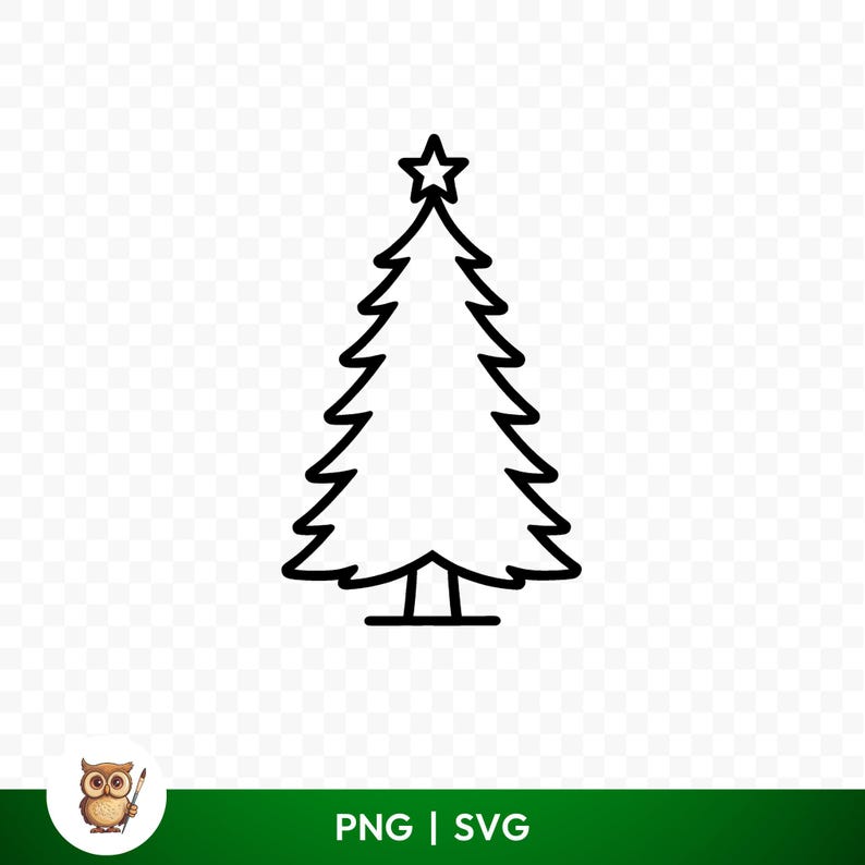 Christmas Tree SVG Bundle, Christmas Tree Outline Clipart, 15 Simple ...
