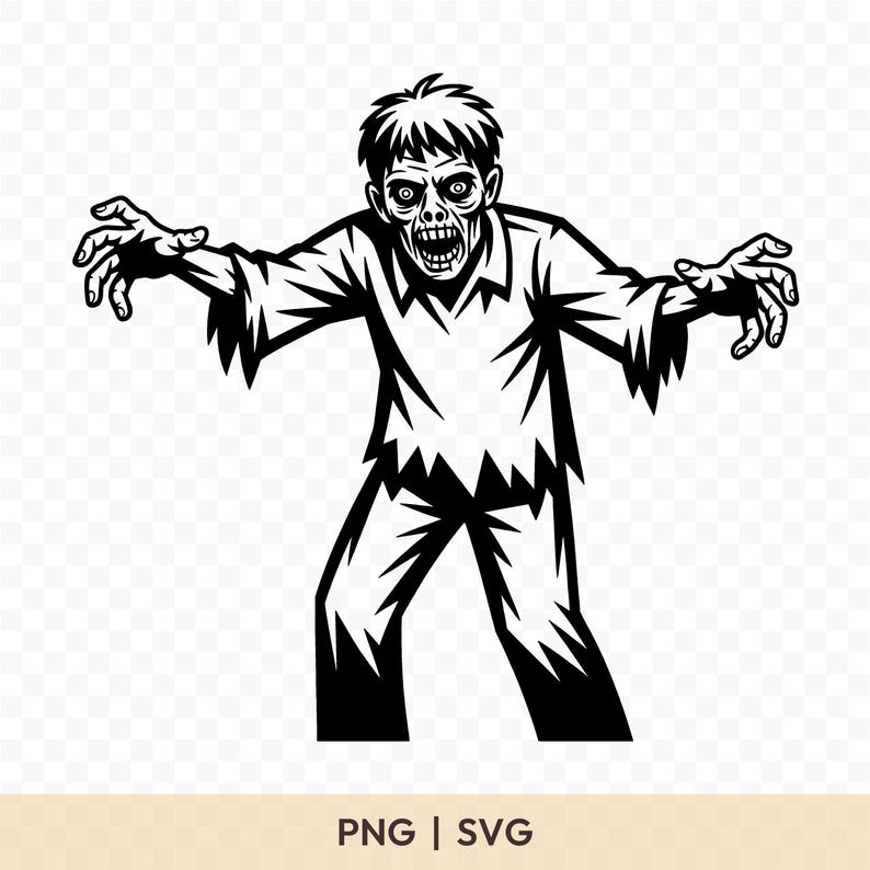 Zombie SVG: Cut File for Cricut, Silhouette, Digital Download ...