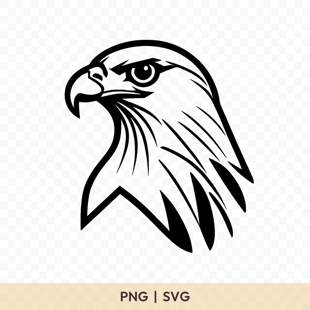 Hawk Head SVG: Hawk Cut File for Cricut, Hawk Outline, Digital Download ...