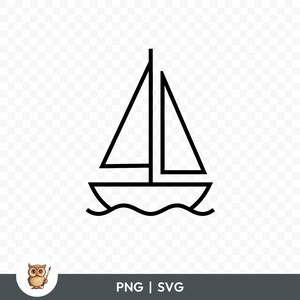 Sailboat Outline SVG Bundle, Sailboat Clipart, 15 Simple Sailboat Cut ...