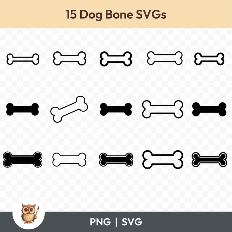 Dog Bone SVG Bundle, Dog Bone Clipart, 15 Dog Bone Cut Files for Cricut ...