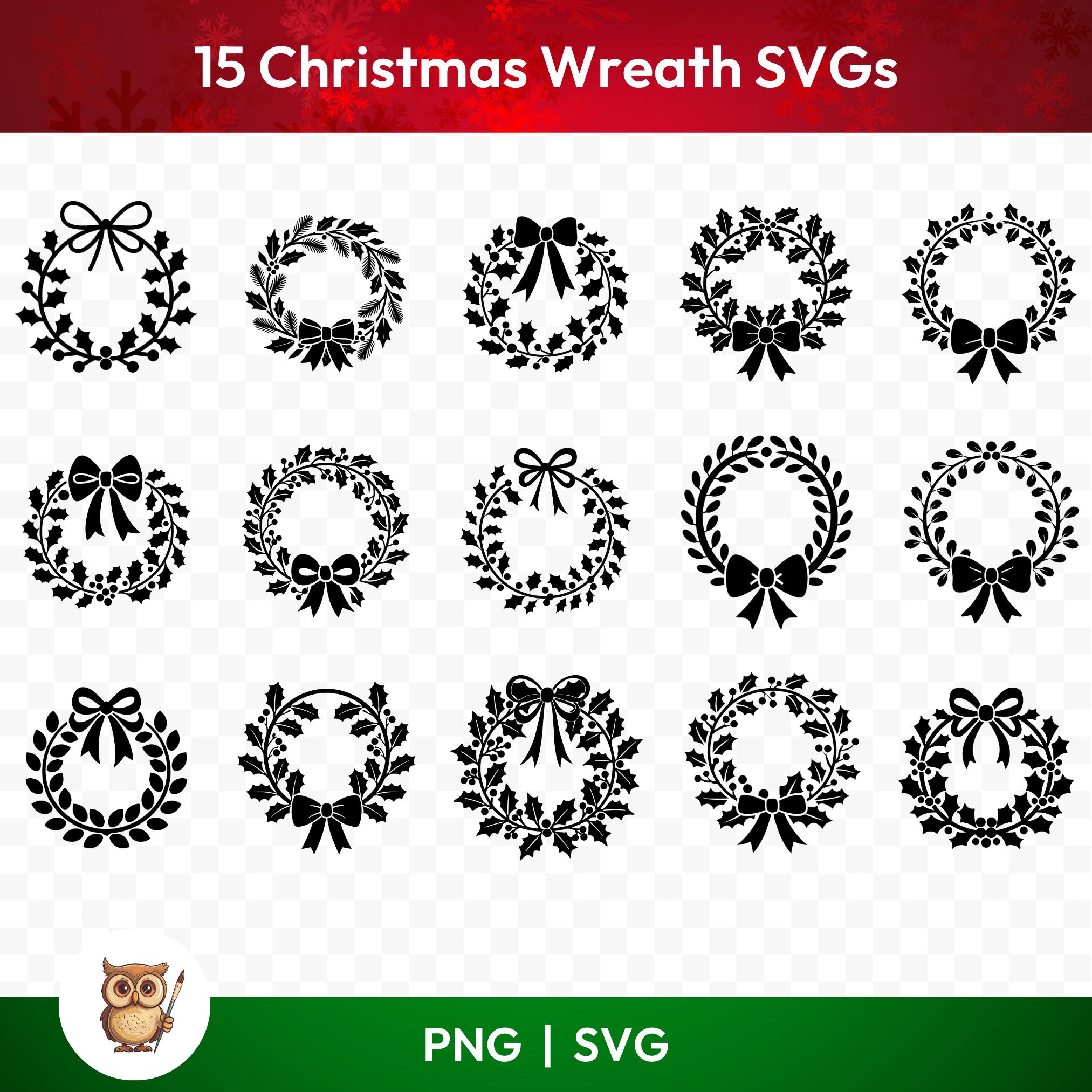 Christmas Wreath SVG Bundle, Christmas Wreath Clipart, Christmas Wreath ...