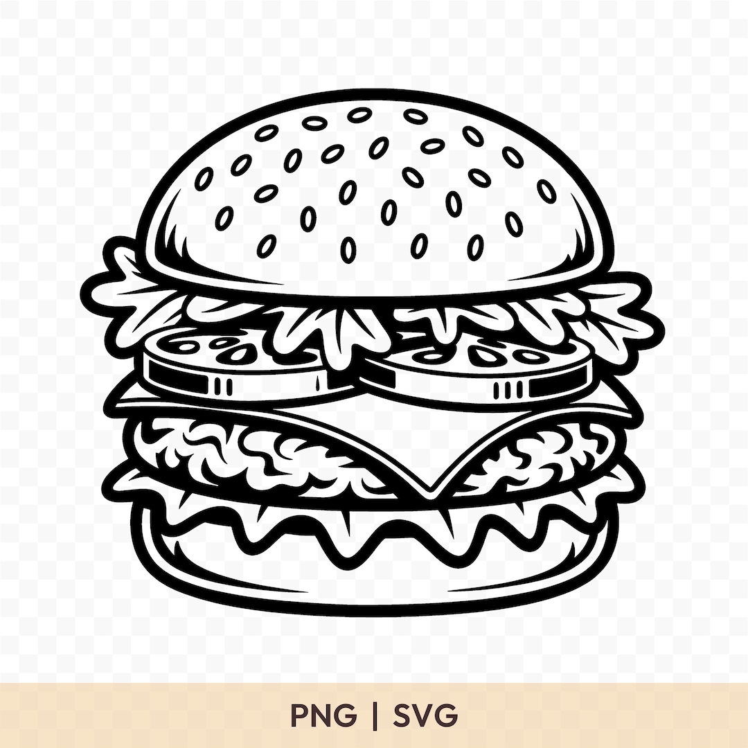 Cheeseburger SVG: Burger Cut File, Cheeseburger PNG, Cheeseburger ...