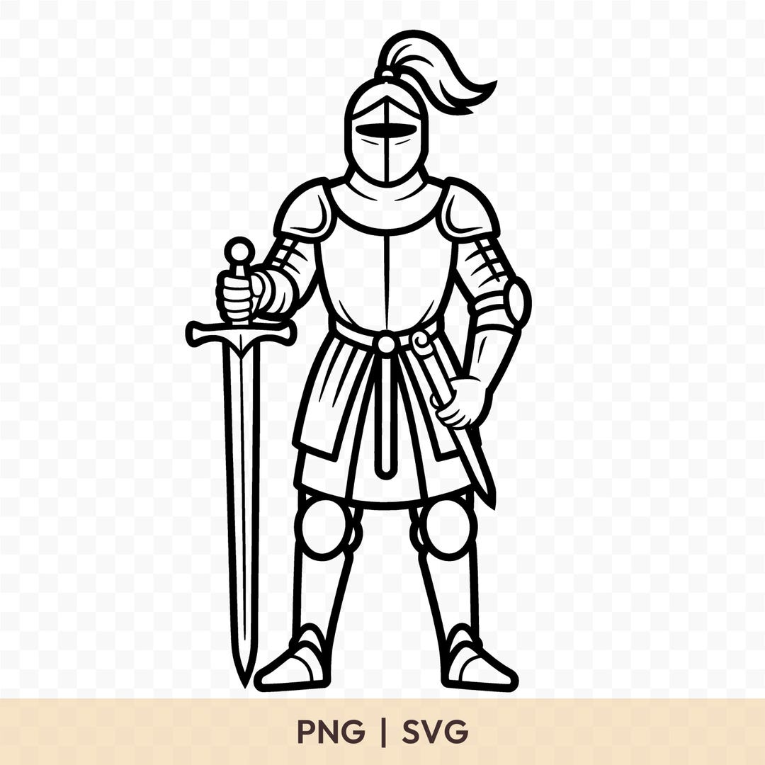 Medieval Knight SVG: Medieval Knight Cut File, Medieval Knight PNG ...