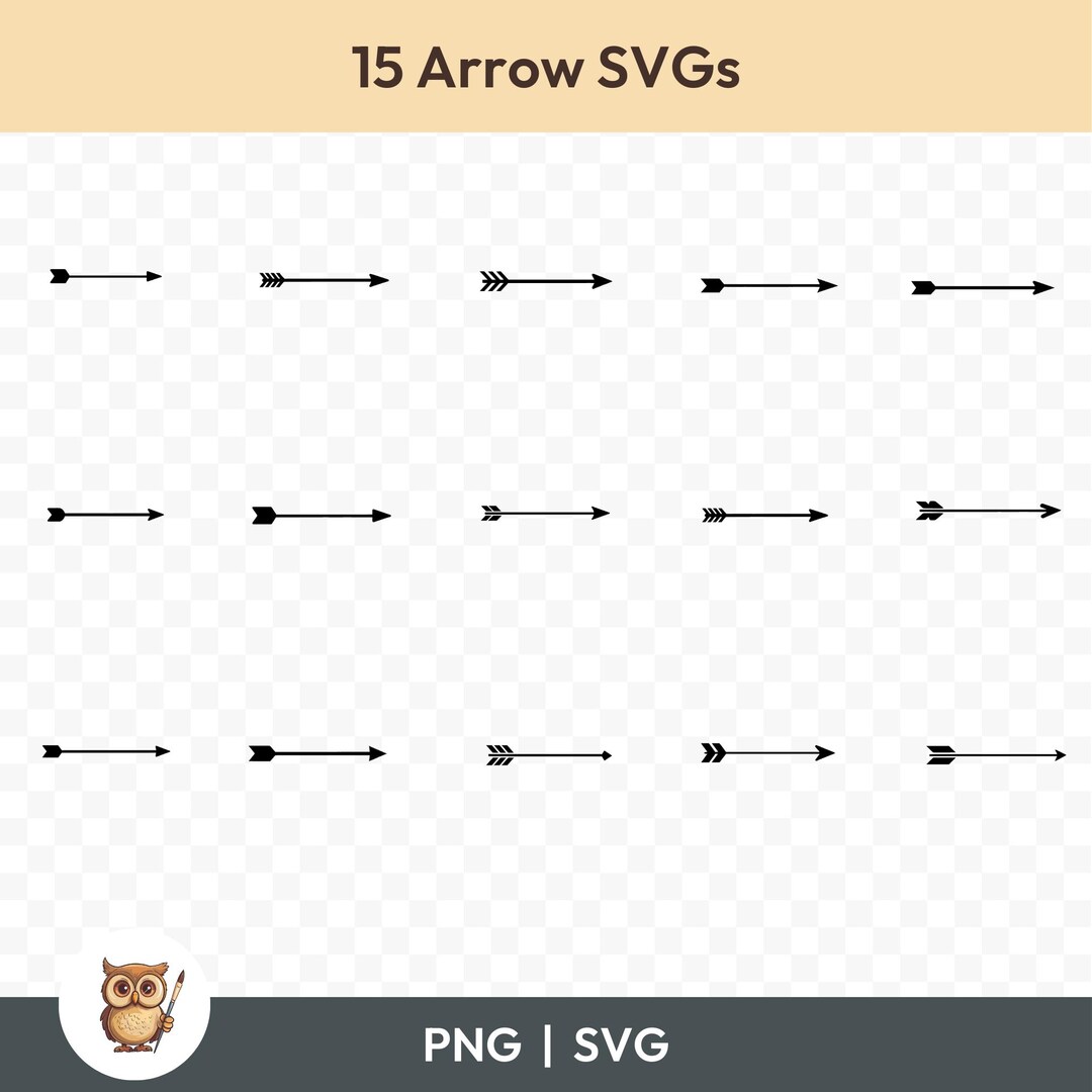 Arrow SVG Bundle, Arrow Clipart, 15 Arrow Cut Files for Cricut, PNG and ...