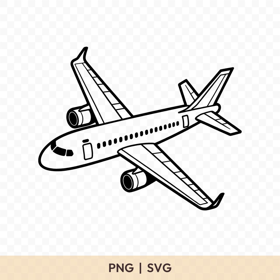 Airplane SVG: Plane Cut File for Cricut, Plane Outline, Airplane PNG ...