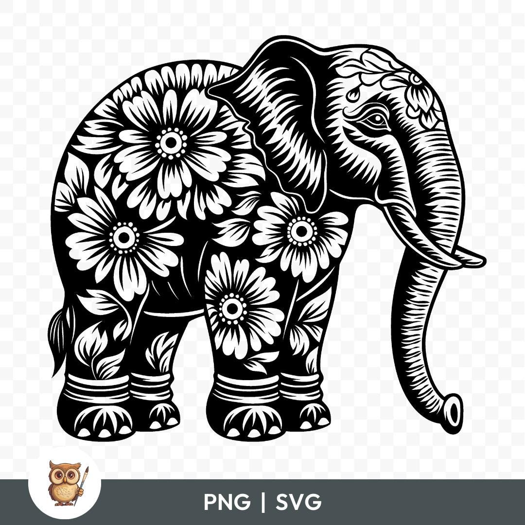 Elephant Mandala SVG Bundle, Elephant Mandalas Clipart, 15 Elephant ...