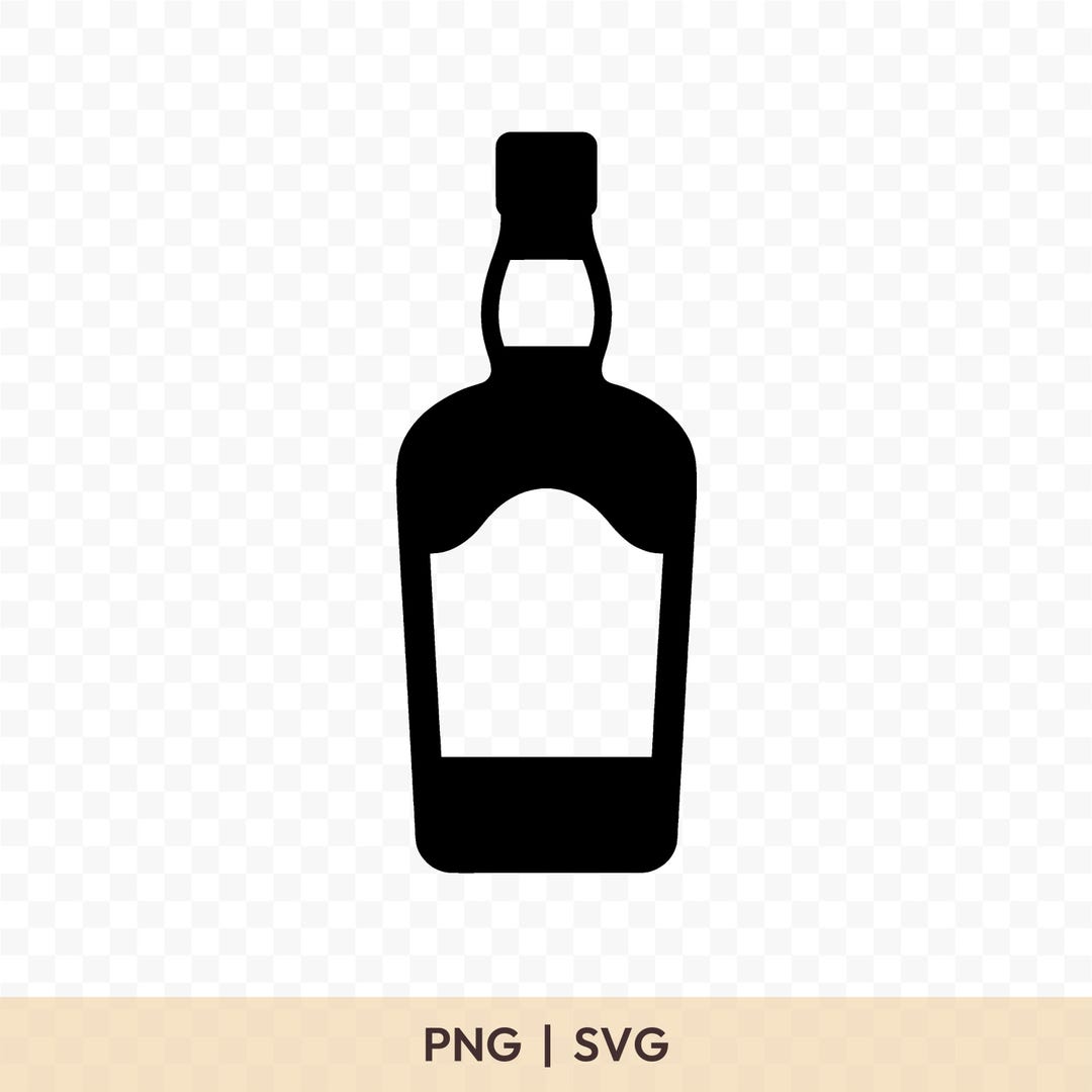 Whisky Bottle SVG: Whisky Bottle Cut File, Whisky Bottle PNG, Whisky ...