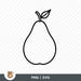 Simple Pear SVG Bundle, Pear Clipart, 15 Pear Outline Cut Files for ...