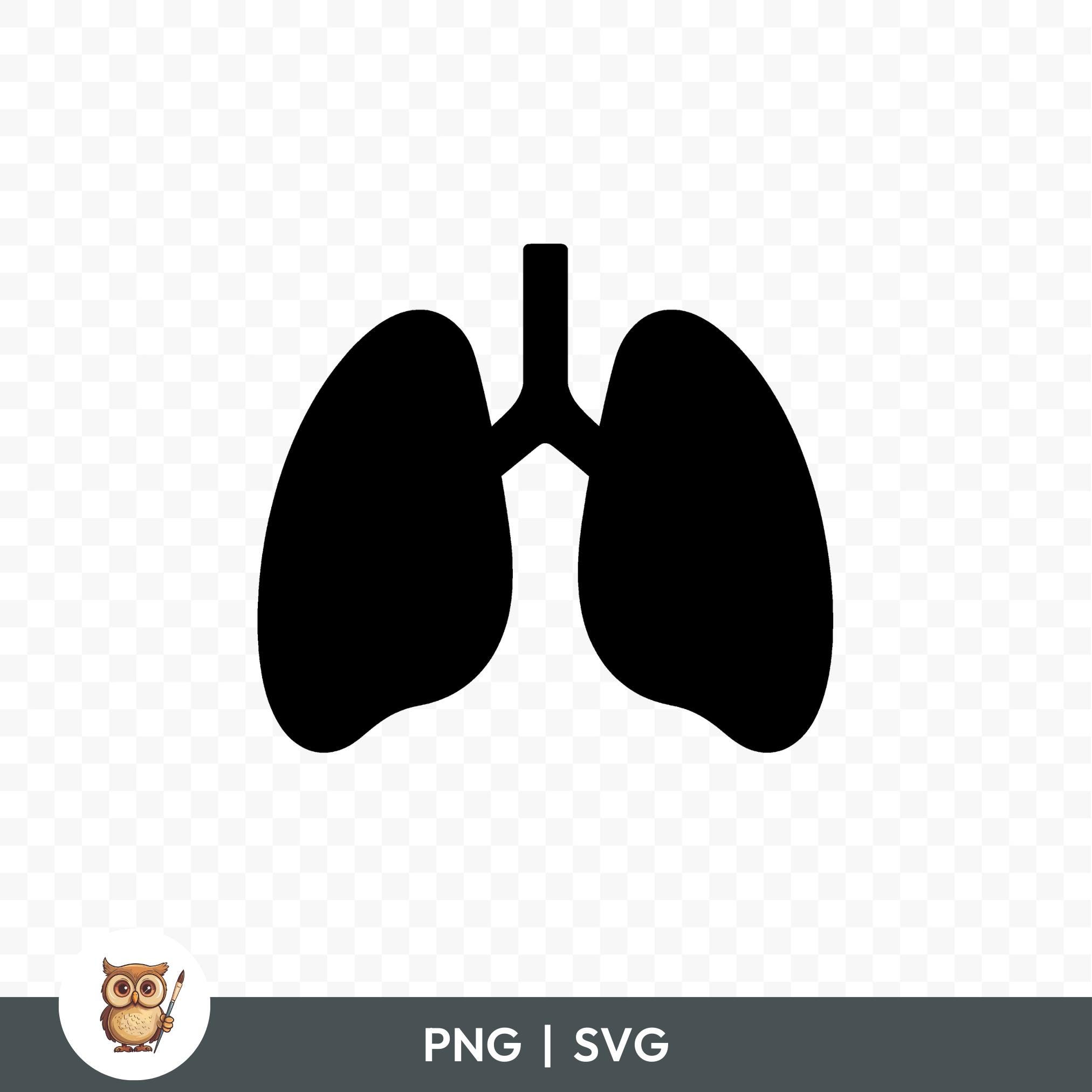 Lungs Silhouette SVG Bundle, Lungs Silhouette Clipart, 15 Lungs Cut ...