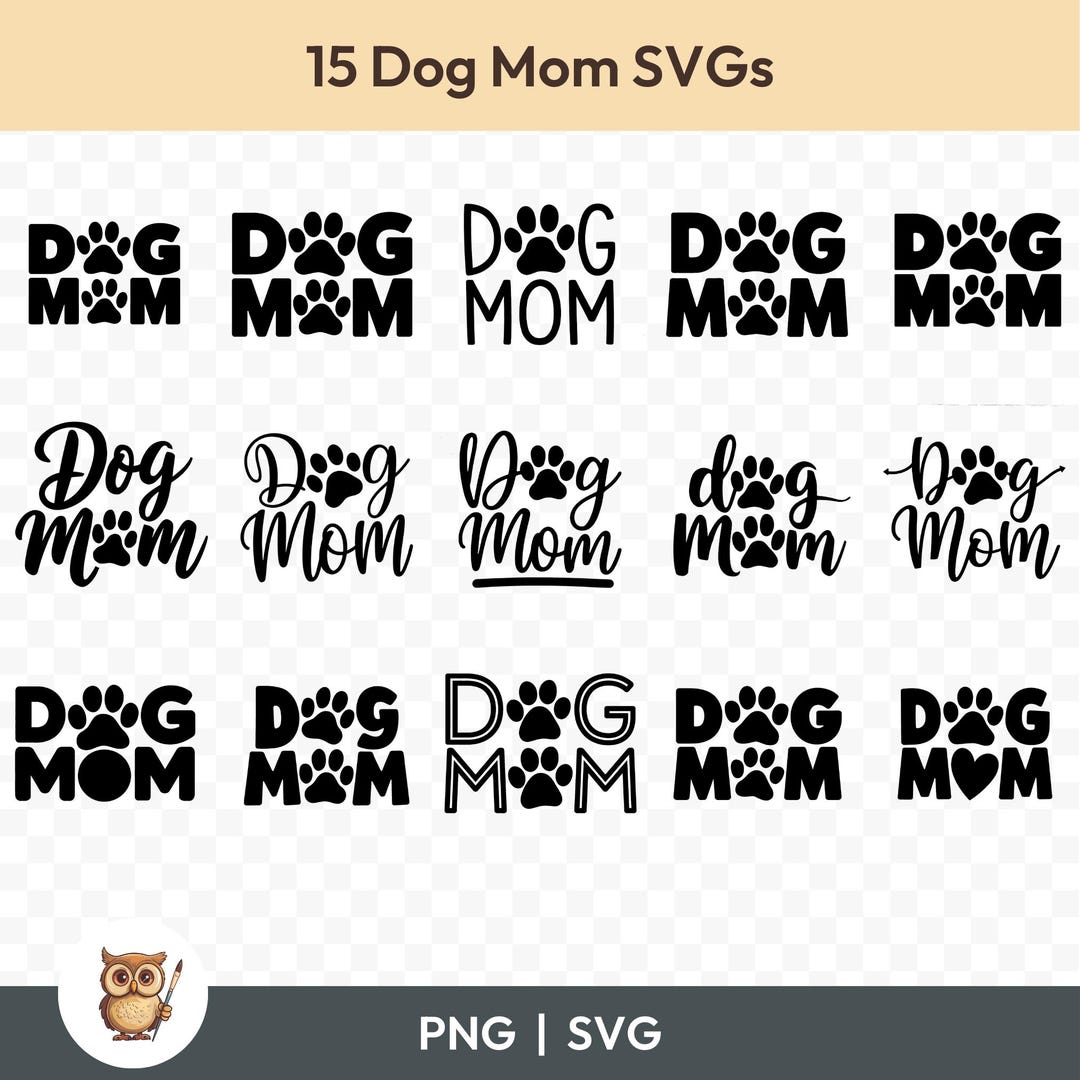 Dog Mom SVG Bundle, Dog Mom Clipart, 15 Dog Mom Cut Files for Cricut ...