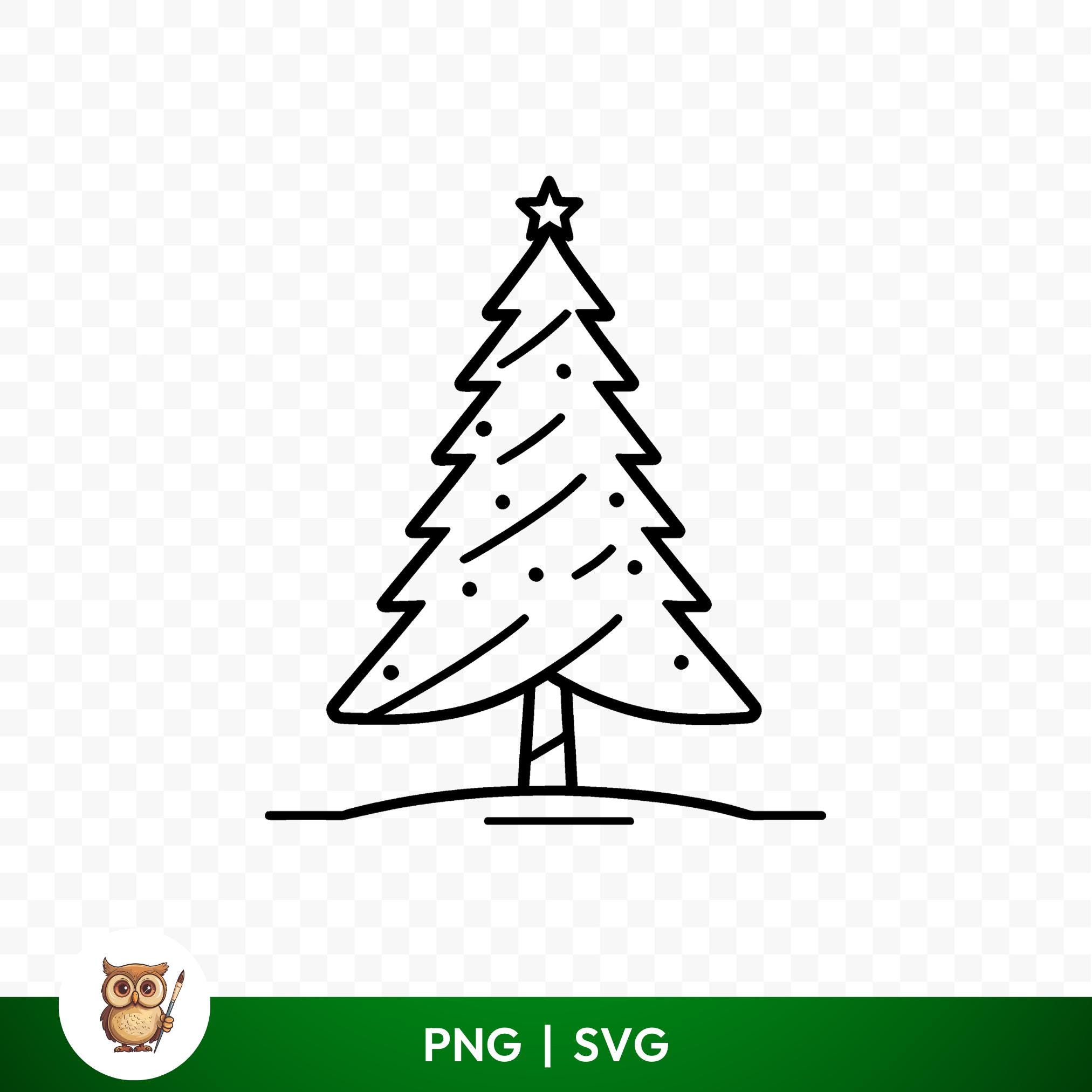 Christmas Tree SVG Bundle, Christmas Tree Outline Clipart, 15 Simple ...