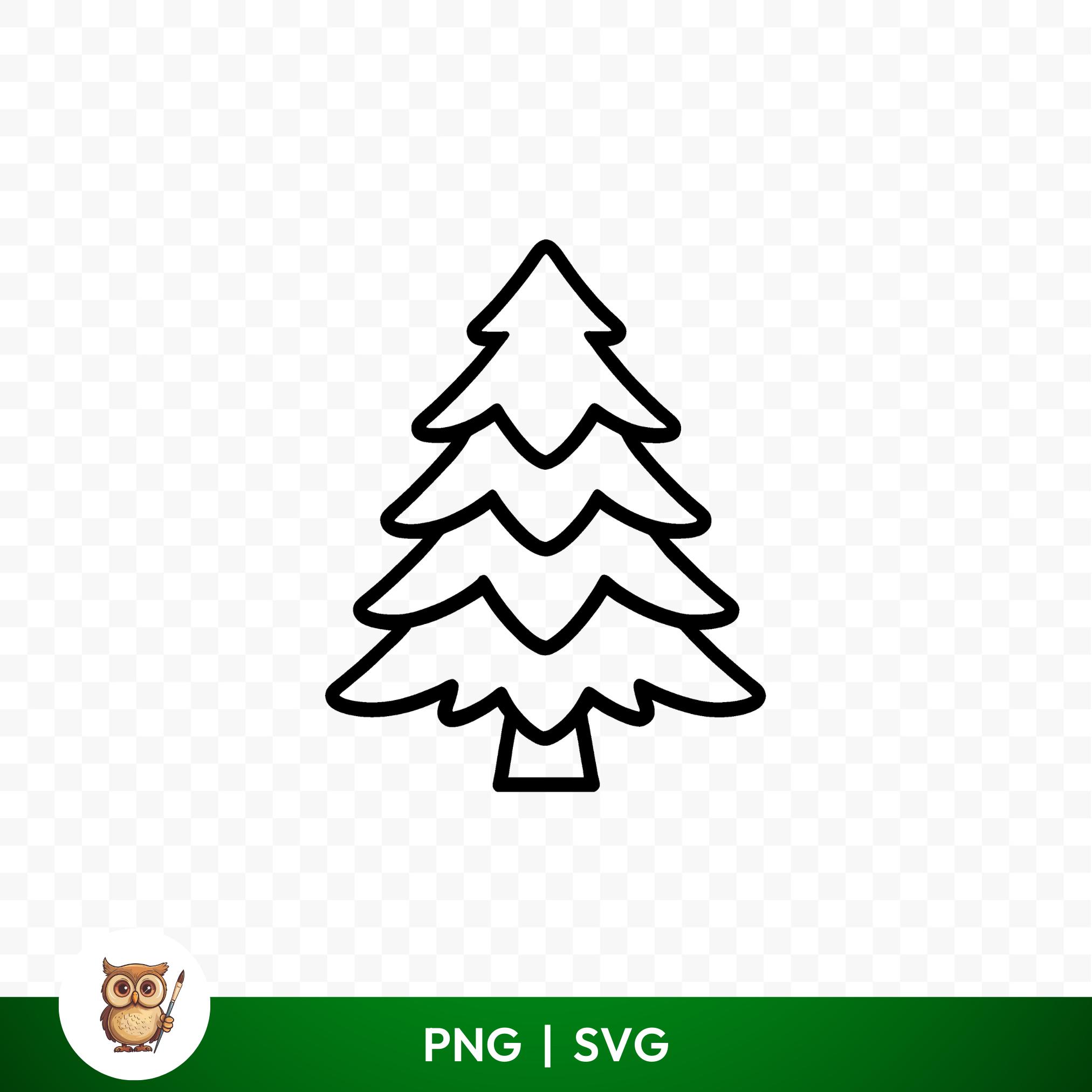 Christmas Tree SVG Bundle, Christmas Tree Outline Clipart, 15 Simple ...
