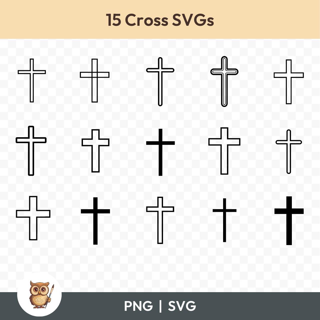 Cross SVG Bundle, Cross Clipart, 15 Christian Cross Cut Files for ...