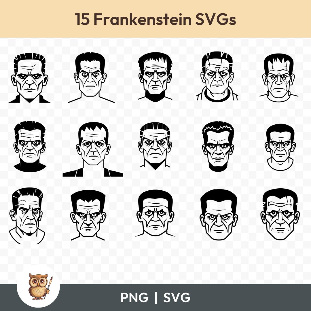Frankenstein SVG Bundle, Frankenstein Clipart, 15 Frankenstein Cut ...