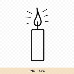Candle SVG: Candle Cut File, Candle PNG, Candle Outline, Candle Cricut ...