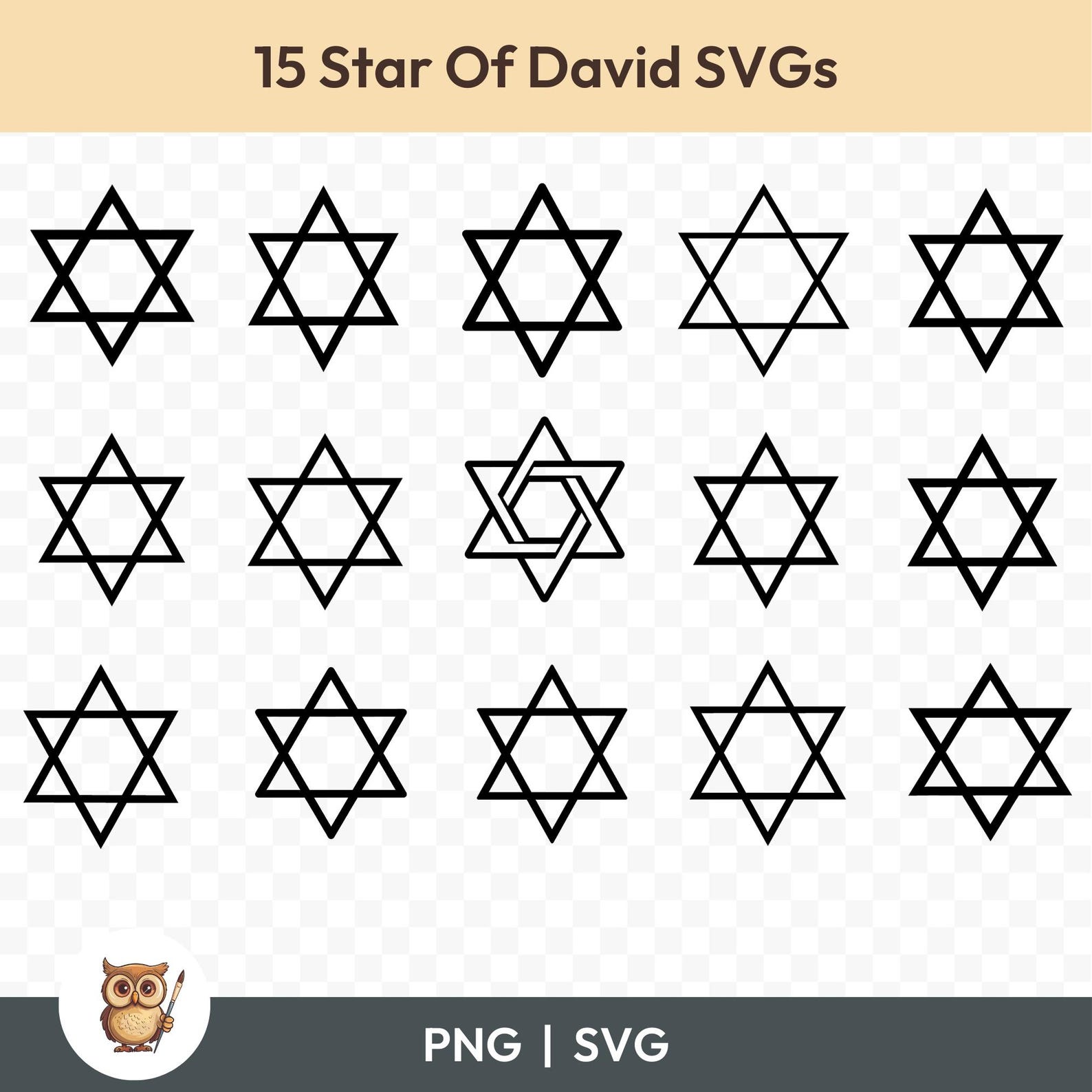 Star of David SVG Bundle, Star of David Clipart, 15 Star of David Cut ...