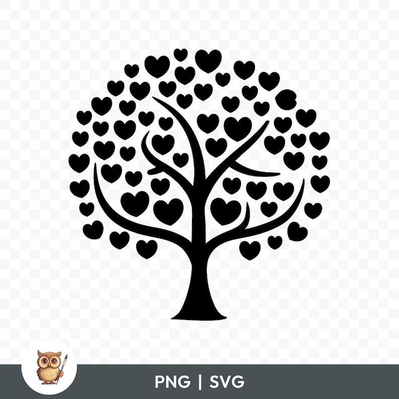 Heart Tree SVG Bundle, Tree Heart Clipart, 15 Tree Cut Files for Cricut ...