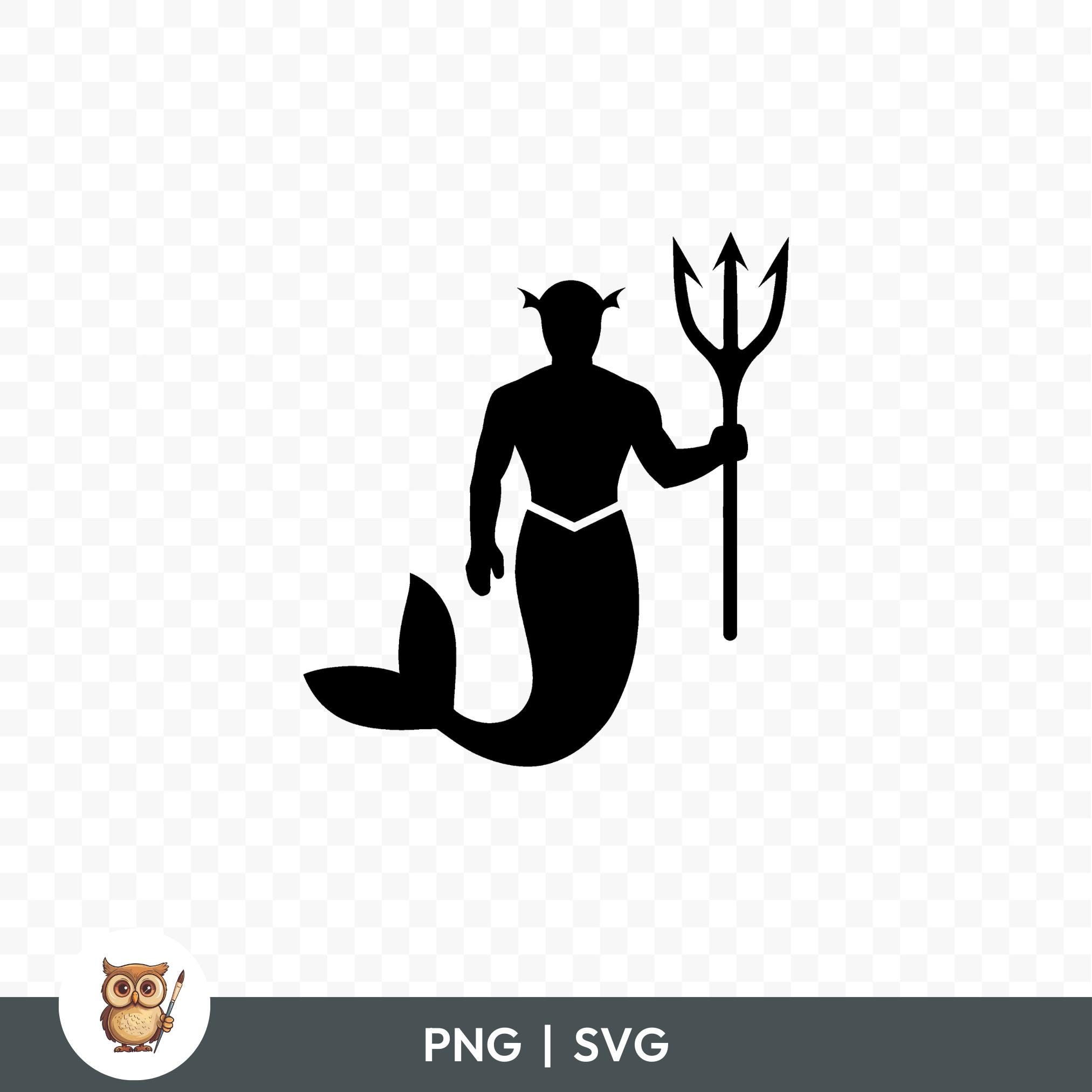 Merman Silhouette SVG Bundle, Merman Clipart, 15 Merman Cut Files for ...