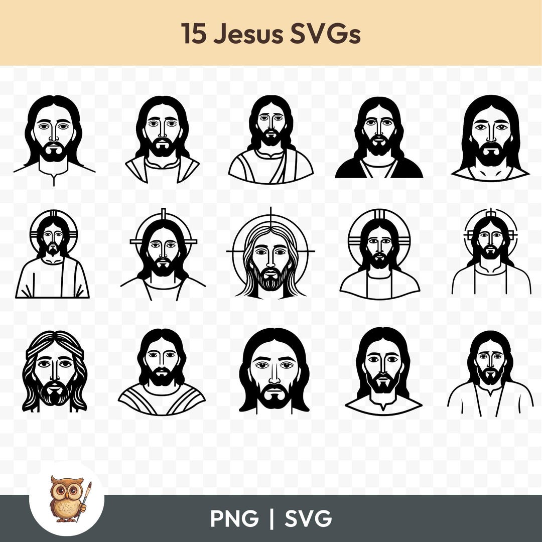 Jesus SVG Bundle, Jesus Clipart, 15 Christ Cut Files for Cricut, PNG ...