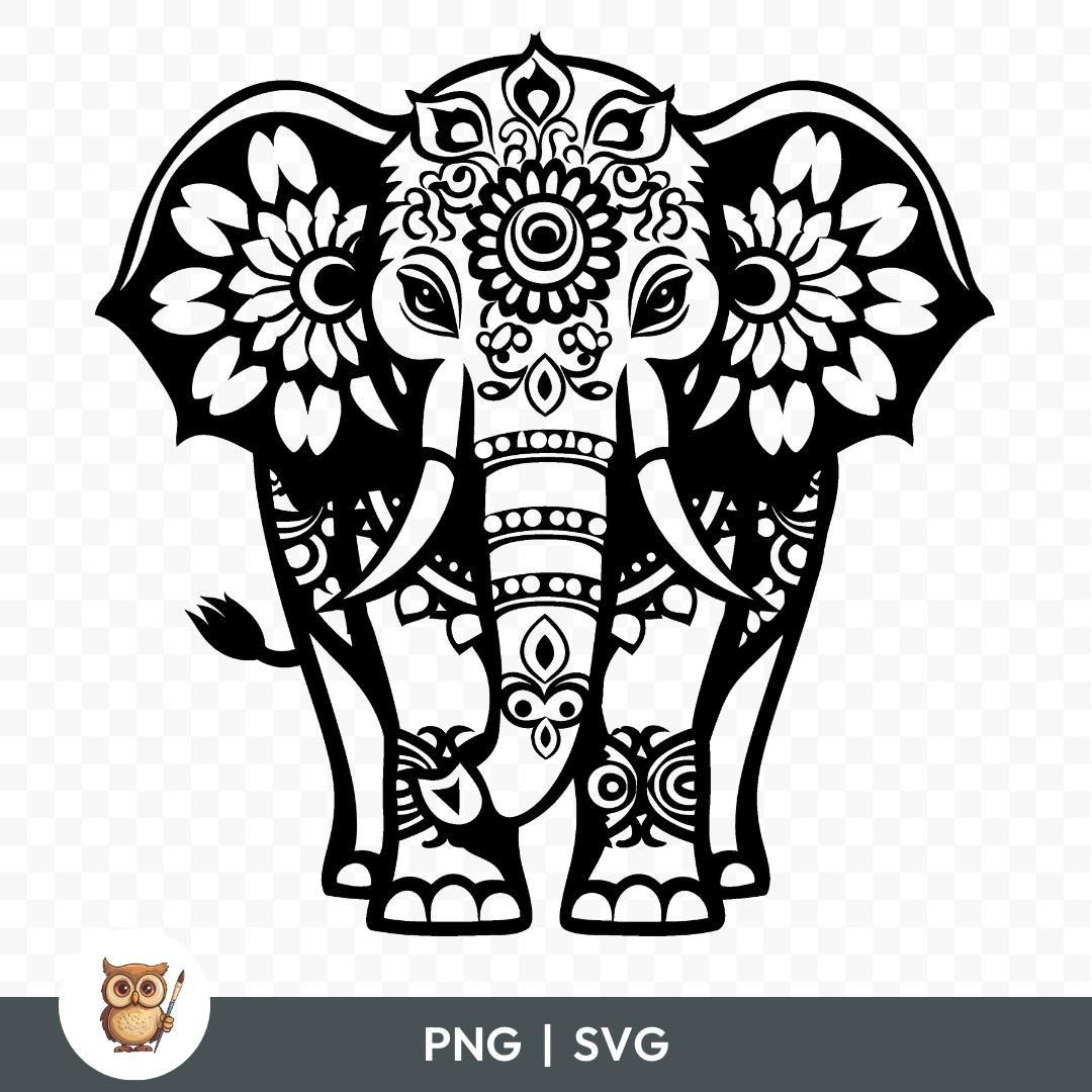 Elephant Mandala SVG Bundle, Elephant Mandalas Clipart, 15 Elephant ...