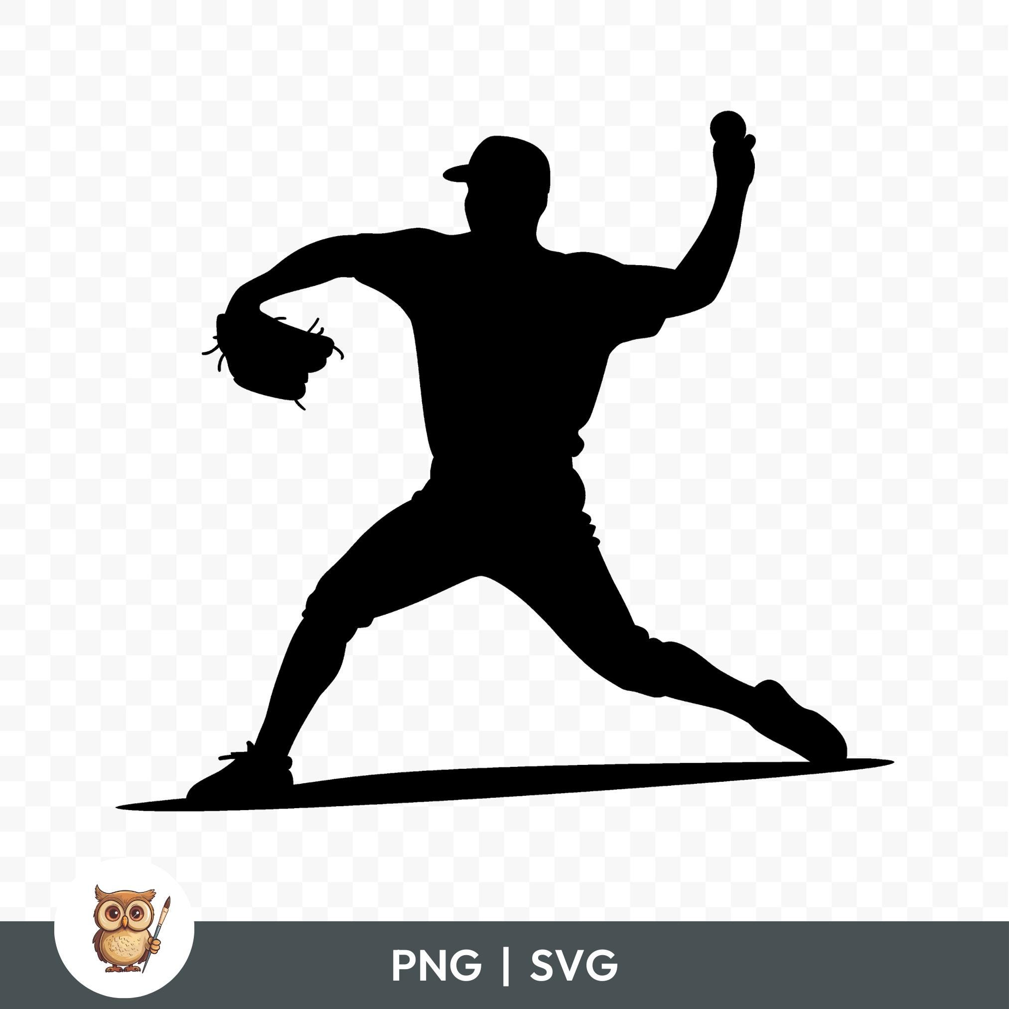 Baseball Player Silhouette SVG Bundle, Baseball Player Clipart, 15 ...