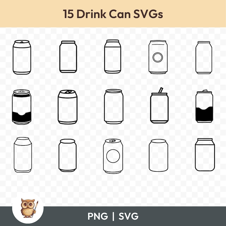 Drink Can SVG Bundle, Drink Can Clipart, 15 Drink Can Cut Files for ...