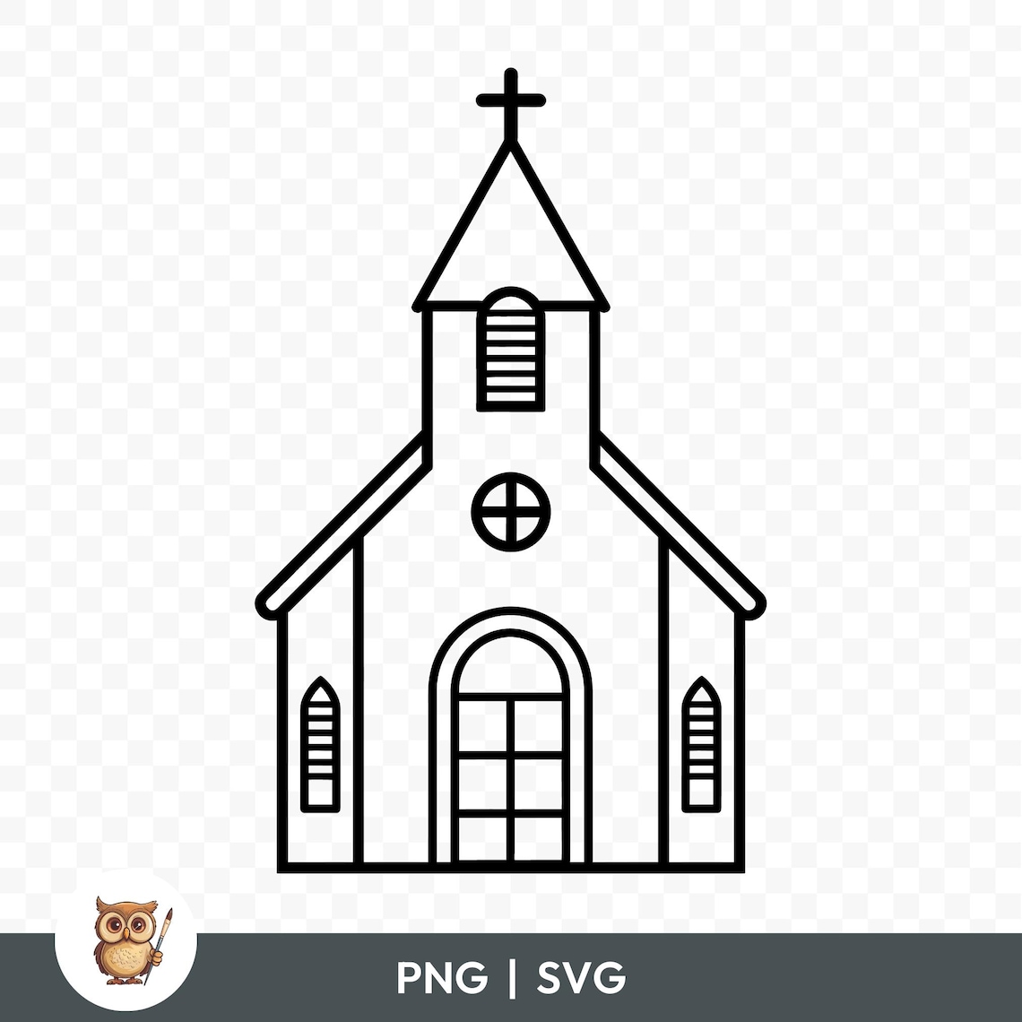 Church Outline SVG Bundle, Church Outline Clipart, 15 Church Outline ...