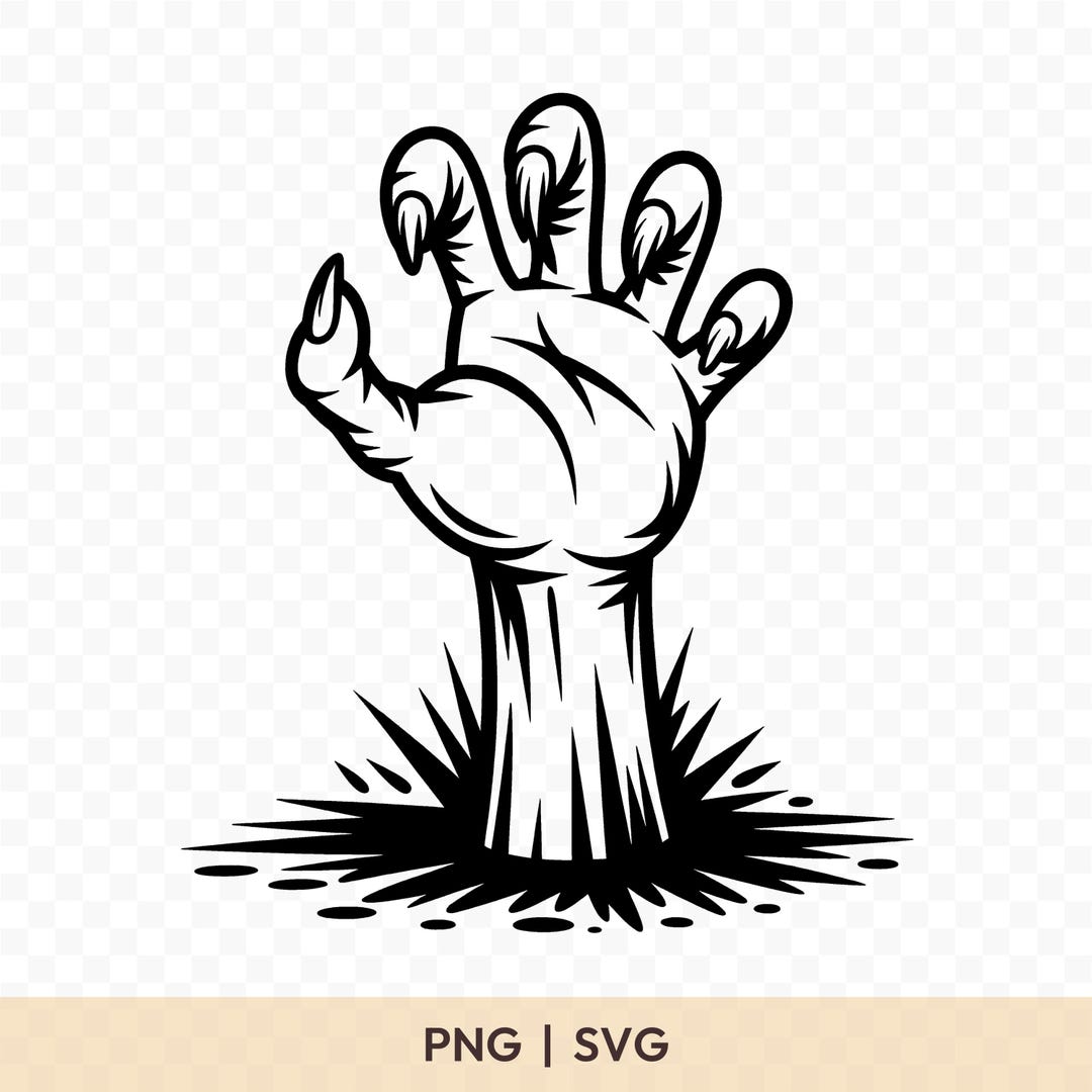Zombie Arm Coming Out of the Ground SVG Cut File for Cricut, Silhouette ...