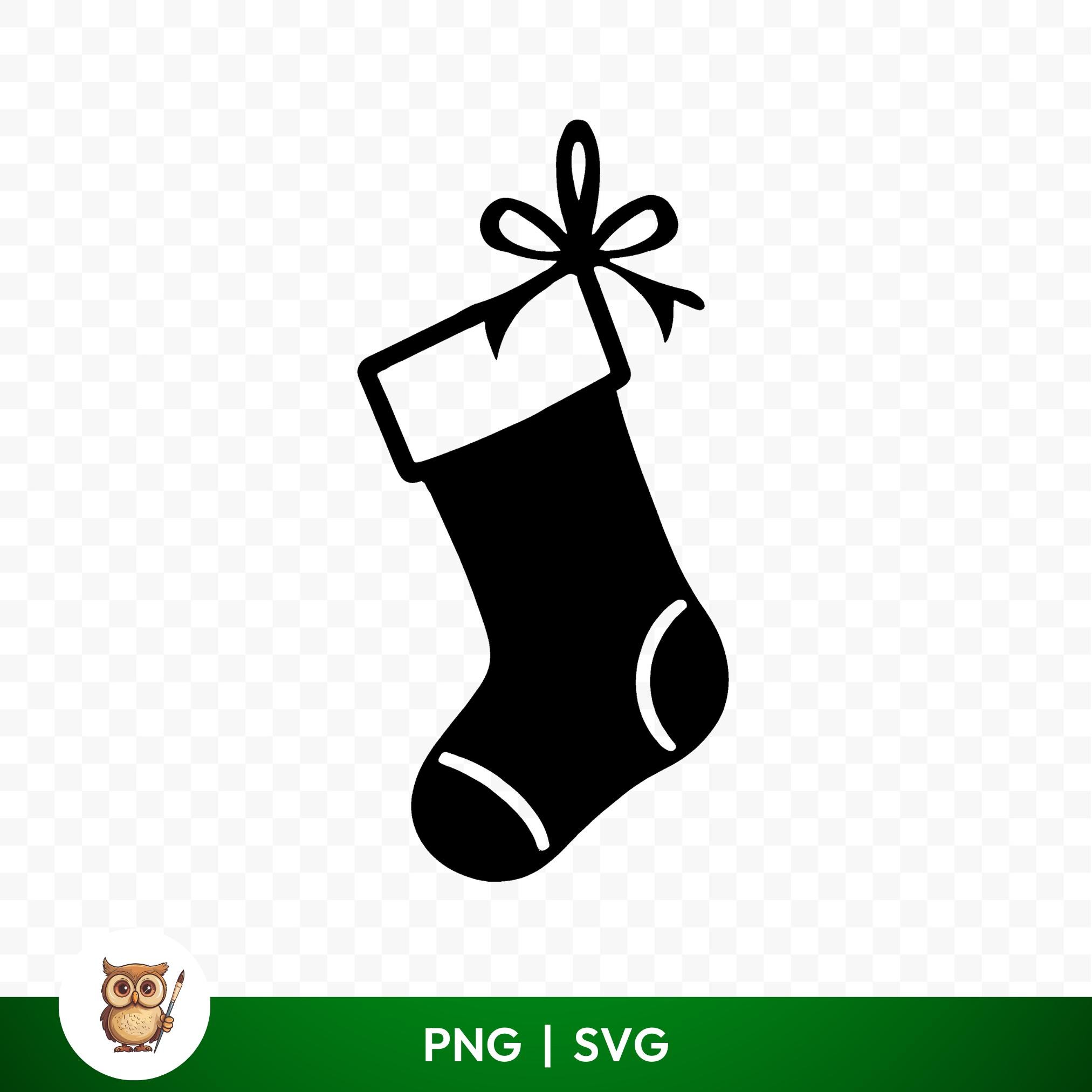 Christmas Stocking Silhouette SVG Bundle, Christmas Stocking Clipart ...