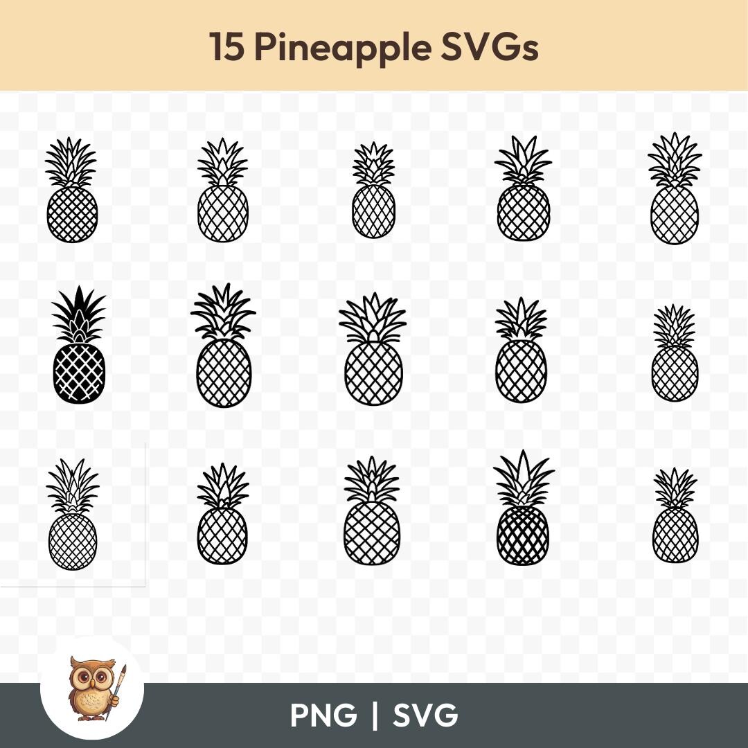 Pineapple SVG Bundle, Pineapple Clipart, 15 Pineapple Cut Files for ...