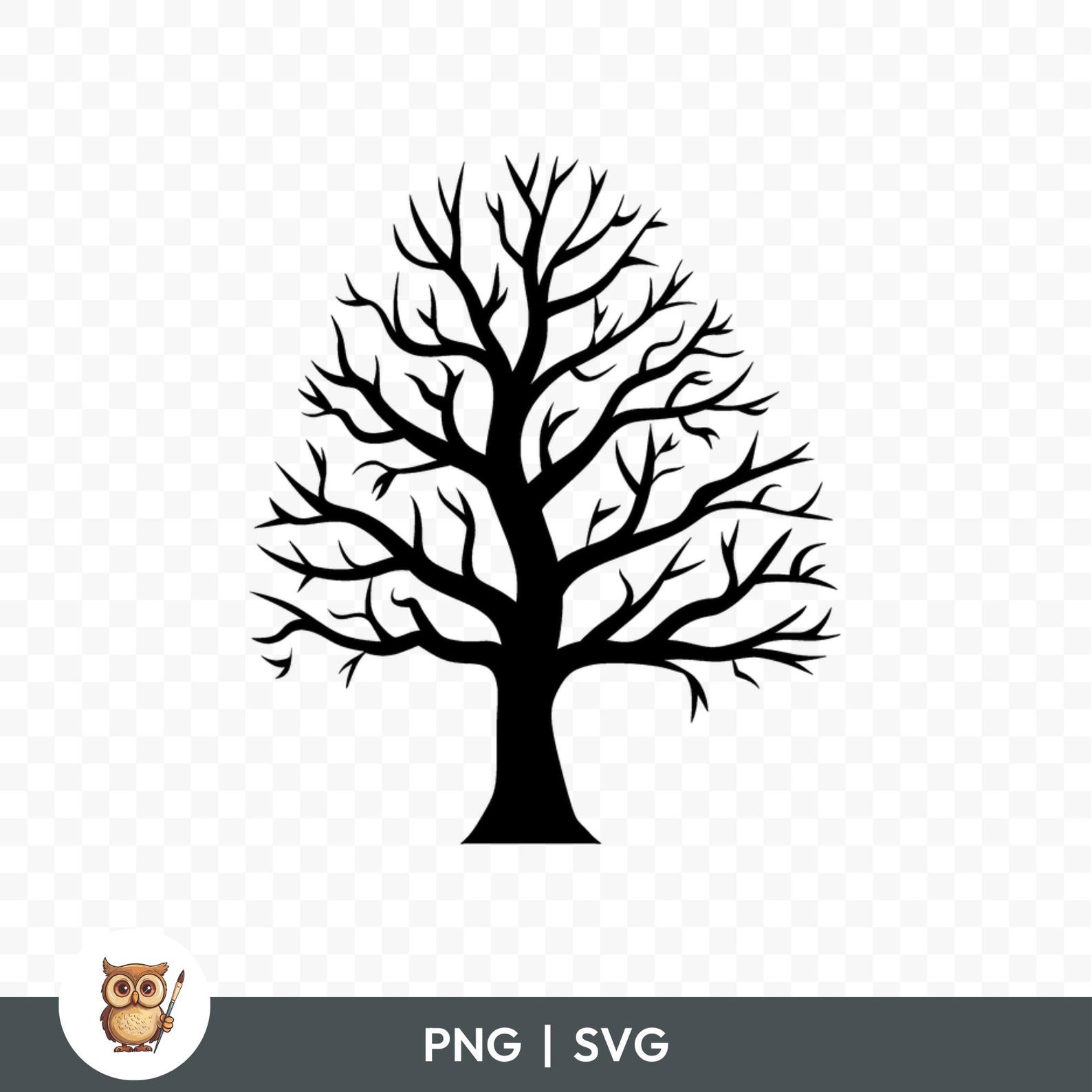 Bare Tree Silhouette SVG Bundle, Bare Tree Clipart, 15 Tree Cut Files ...