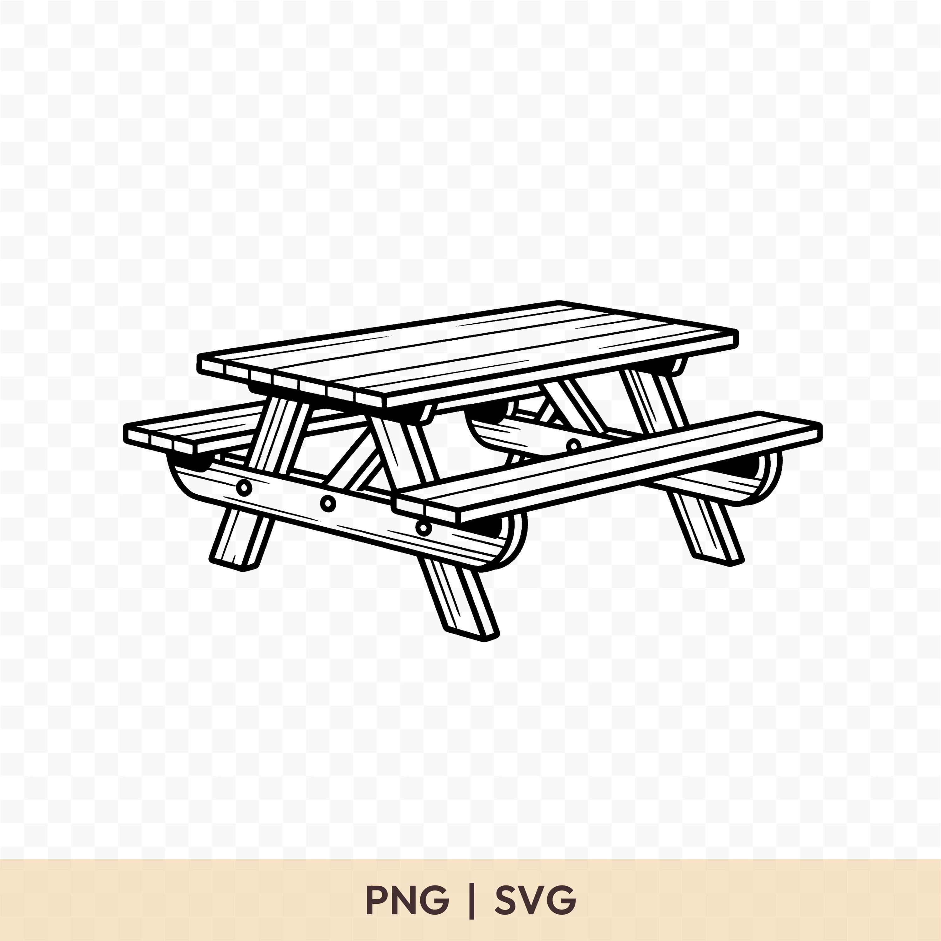 Picnic Table SVG: Cut File for Cricut, Silhouette, Digital Download ...