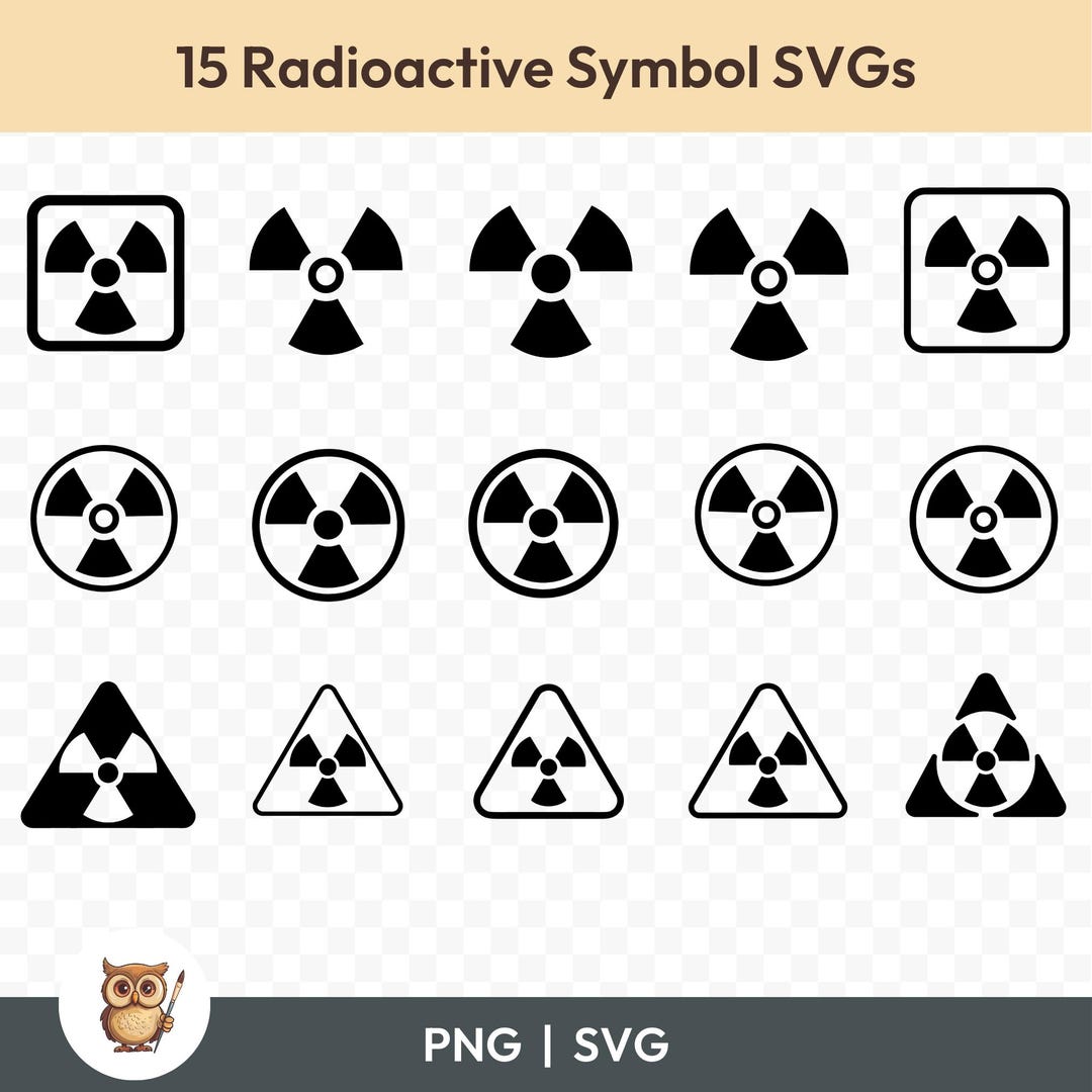 Radioactive Symbol SVG Bundle, Radiation Clipart, 15 Radiation Symbol ...