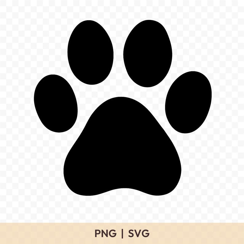 Dog Paw Print SVG: Paw Cut File, Paw PNG, Paw Silhouette, Paw Cricut ...