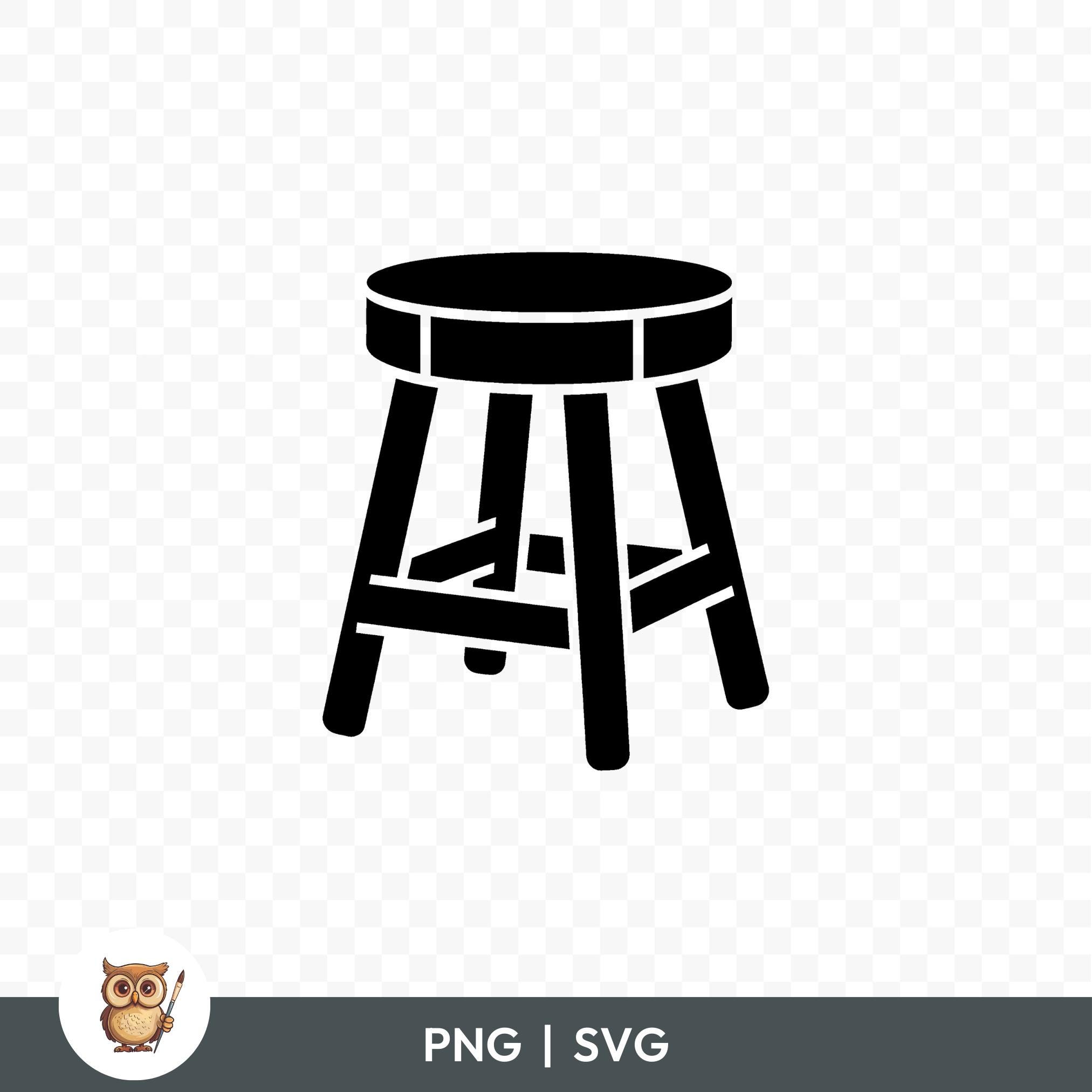 Wooden Stool Silhouette SVG Bundle, Wooden Stool Clipart, 15 Stool ...