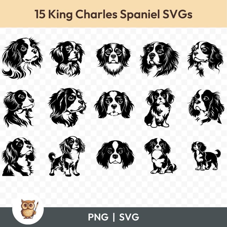 Cute King Charles Spaniel SVG Bundle, Cavalier King Charles Spaniel ...