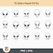 Alien Head SVG Bundle, Alien Clipart, 15 Alien Heads Cut Files for ...