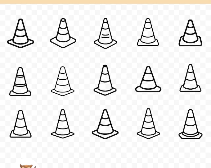 Traffic Cone Outline 3 SVG, Road Svg, Traffic Cone Clipart, Traffic ...
