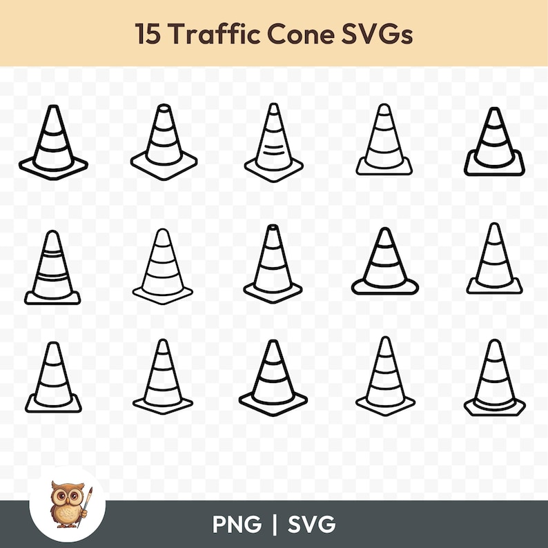 Traffic Cone SVG Bundle, Traffic Cone Clipart, 15 Traffic Cone Cut ...