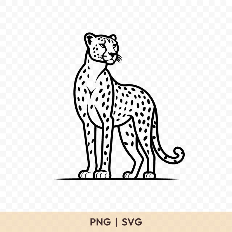 Cheetah SVG: Cheetah Cut File, Cheetah PNG, Cheetah Silhouette, Cheetah ...