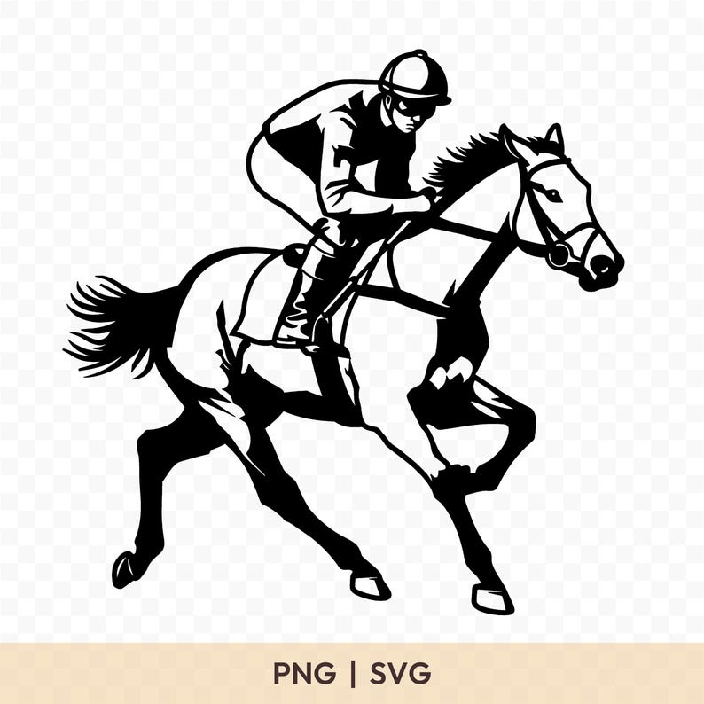 Jockey SVG: Jockey Cut File, Jockey PNG, Jockey Silhouette, Jockey ...