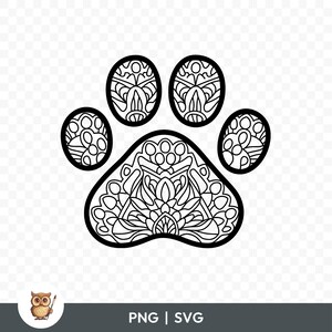 Dog Paw Zentangle SVG Bundle, Dog Paw Zentangle Clipart, 15 Dog ...